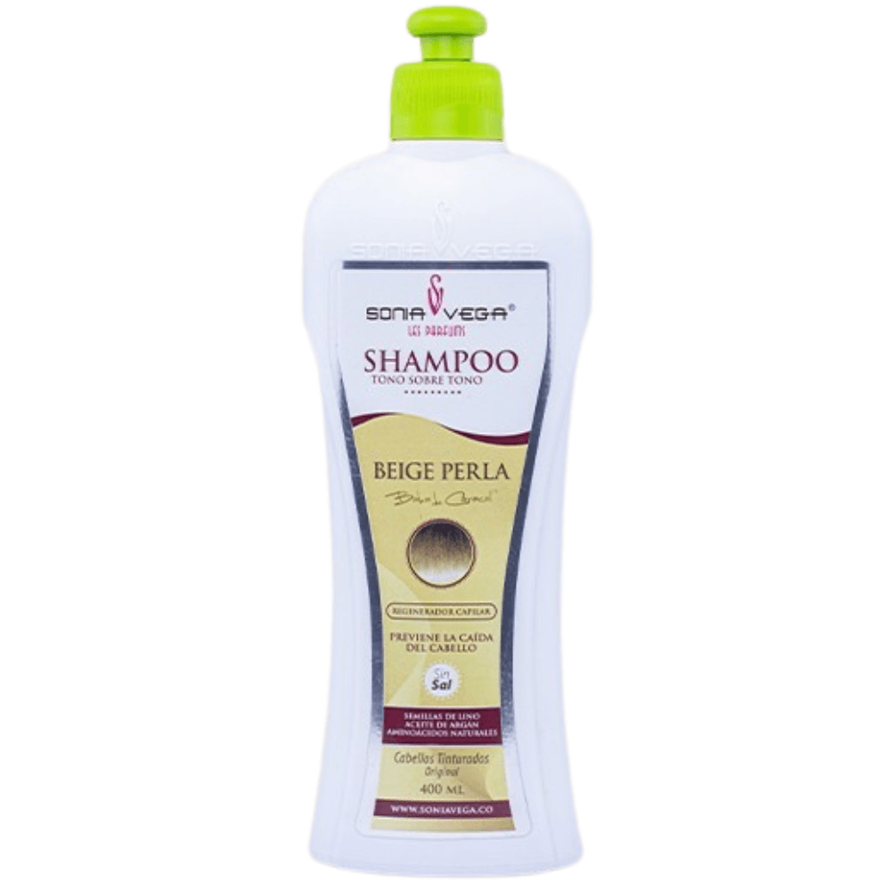 Sonia Vega Shampoo Tono sobre Tono Beige Perla 400ml - Tienda Coomeva