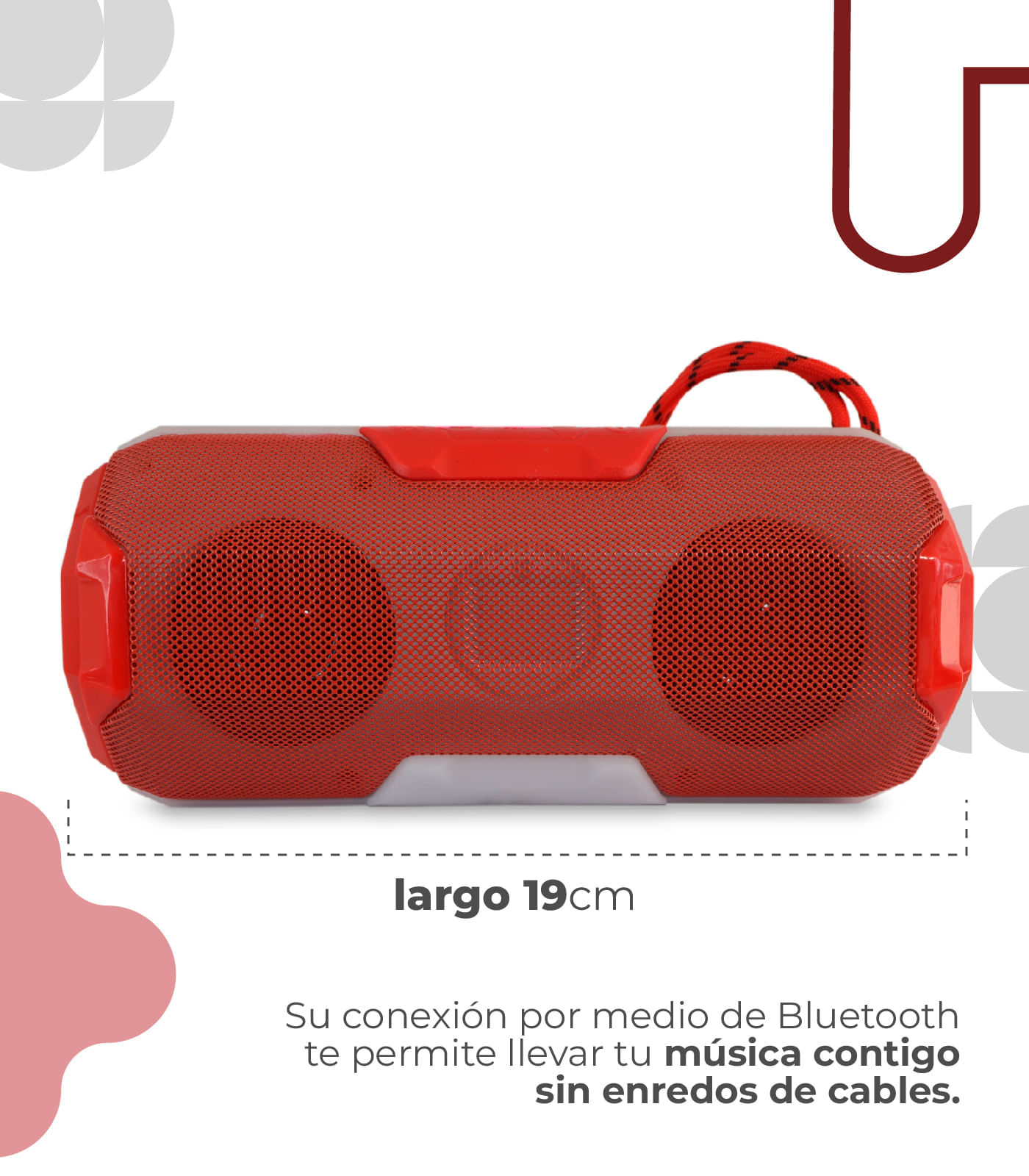 Parlante A006 Inalambrico Bluettoth Color Rojo - Tienda Coomeva