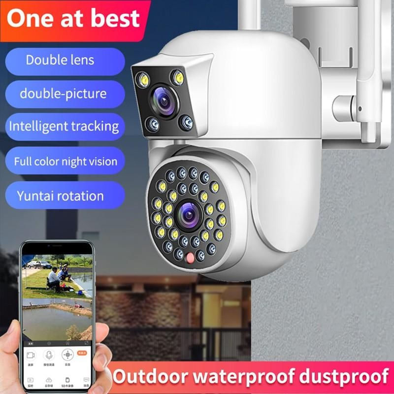 Camara De Seguridad PTZ Exteriores Wifi Hd Doble Lente 4Mp - Tienda Coomeva