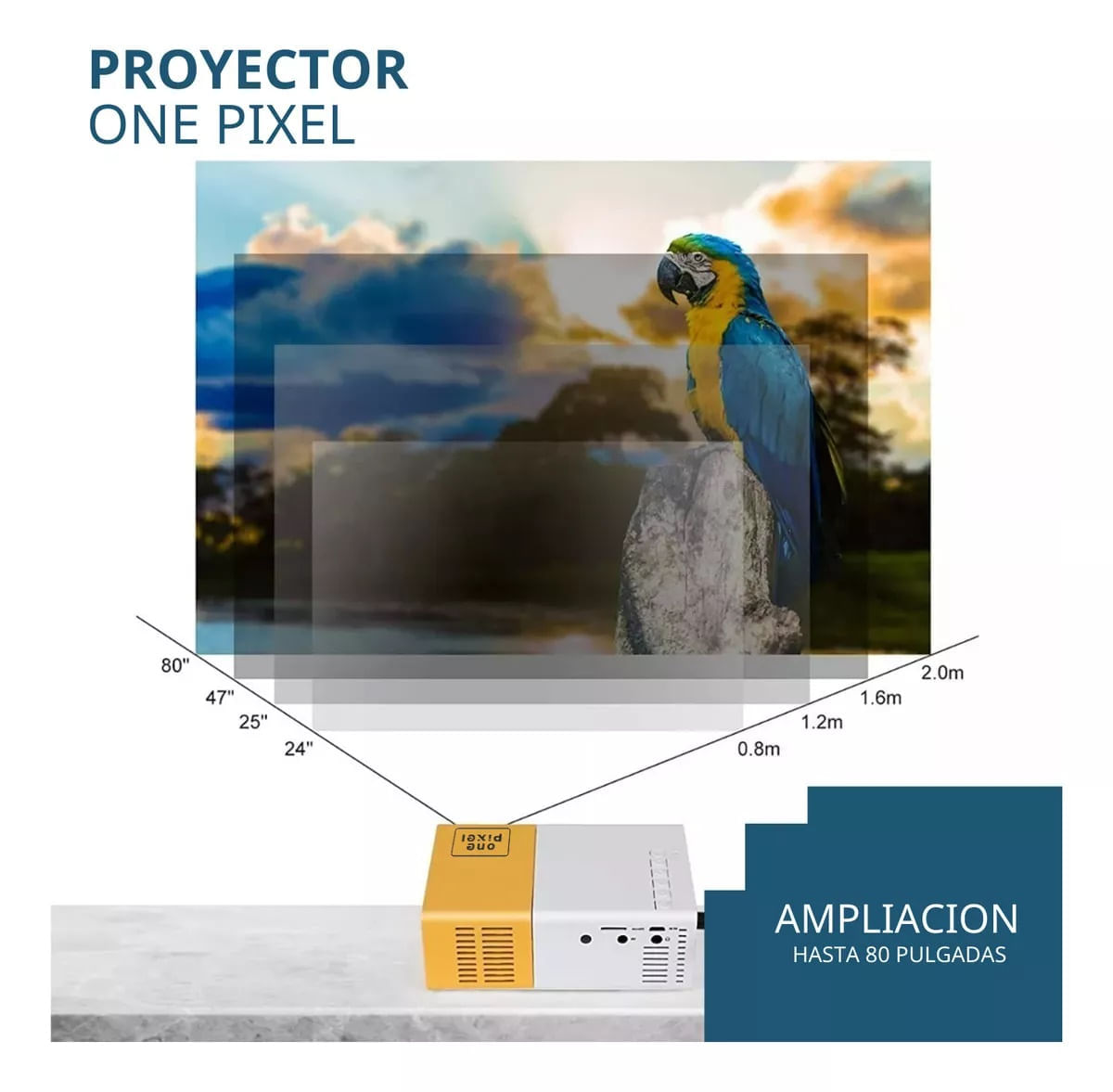 Mini Proyector Led Excelente One Pixel YG300 Amarillo - Tienda Coomeva