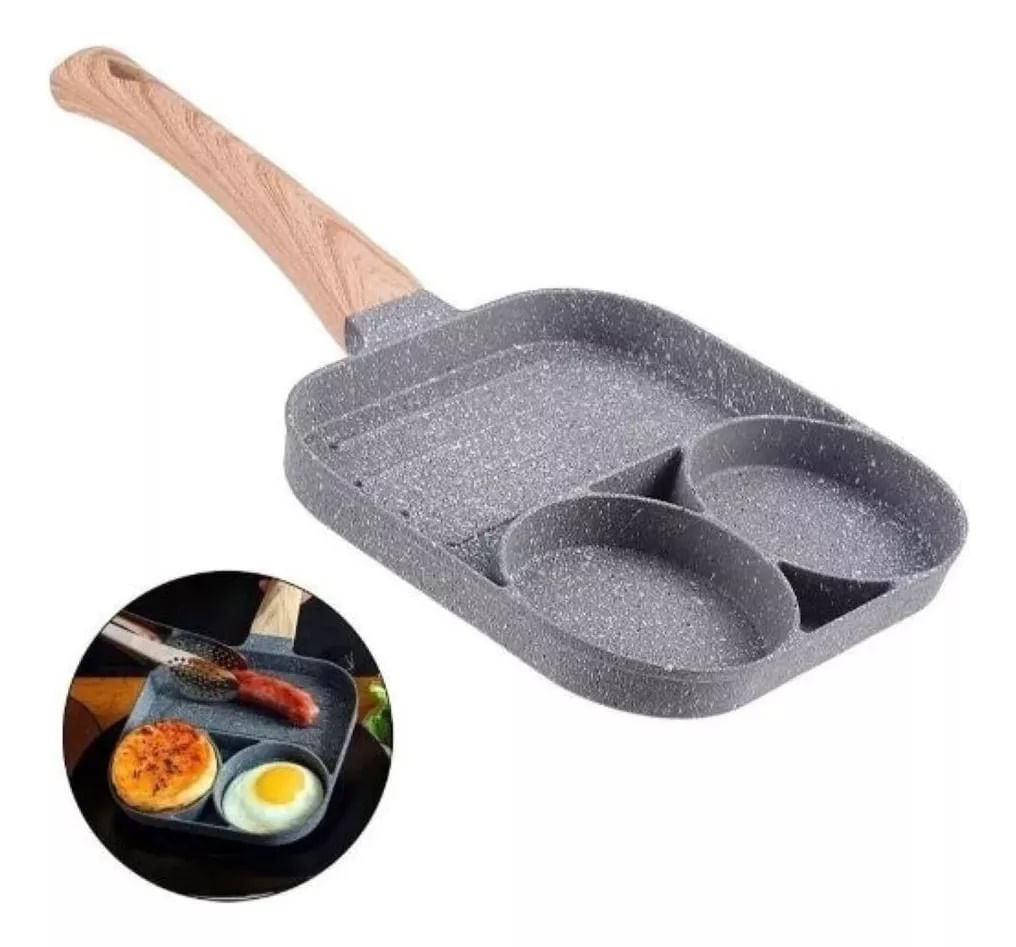 Sarten Antiadherente 3 Divisiones Huevos Arepas Carnes - Tienda Coomeva