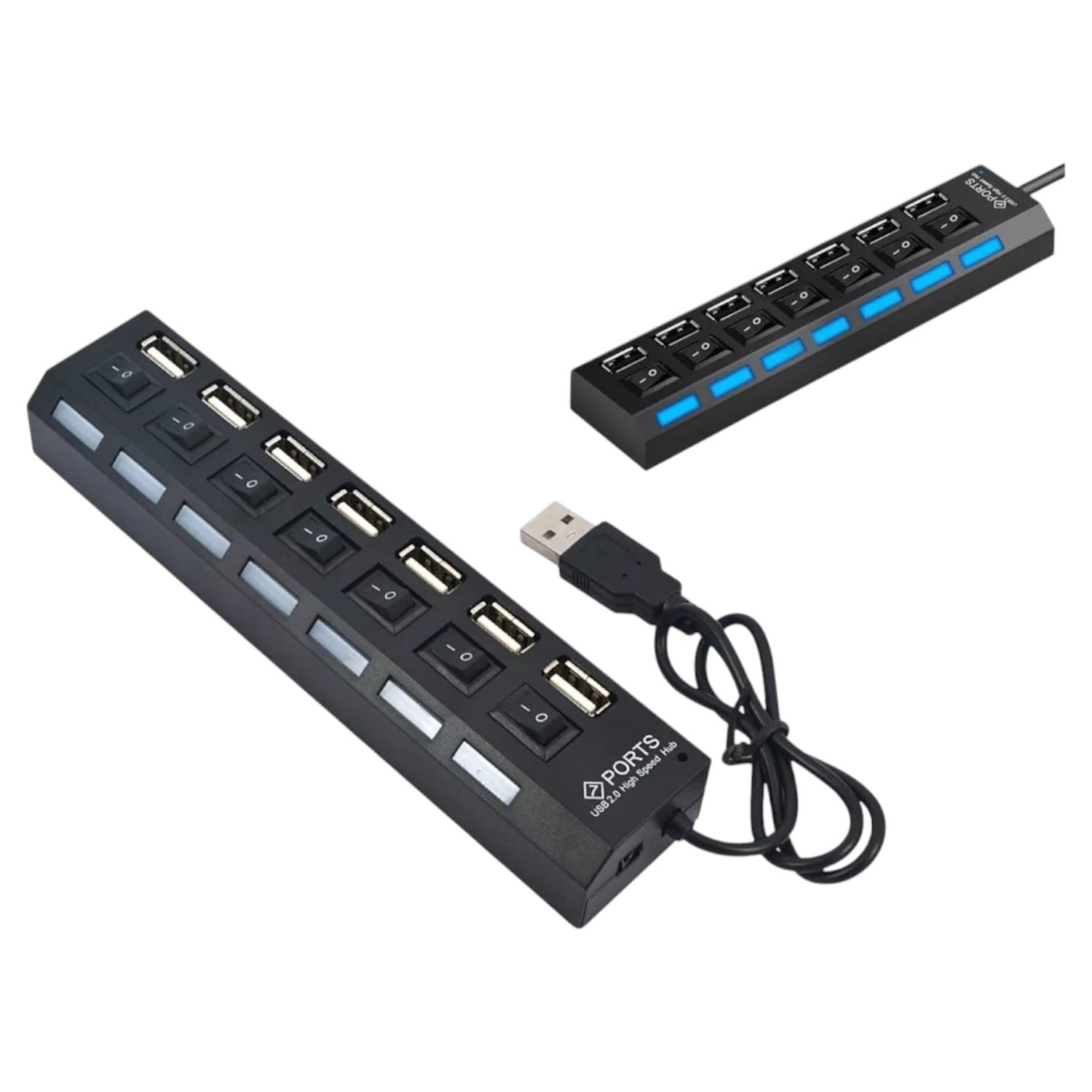 Hub USB 7 Puertos con Interruptor Individual y Luz LED - Tienda Coomeva