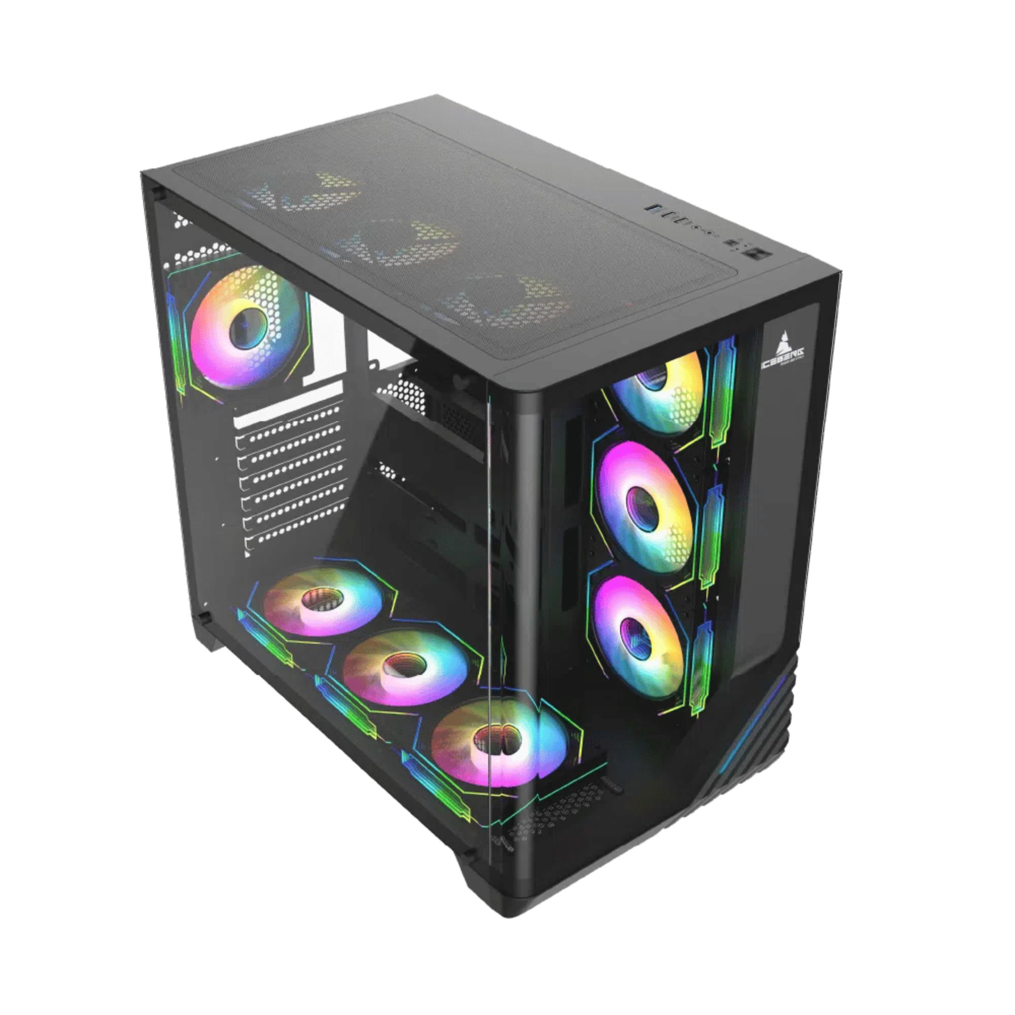 Chasis Gamer Iceberg Crystal Wave L Negro 7 Ventiladores ARGB Maxi Infinity - Tienda Coomeva