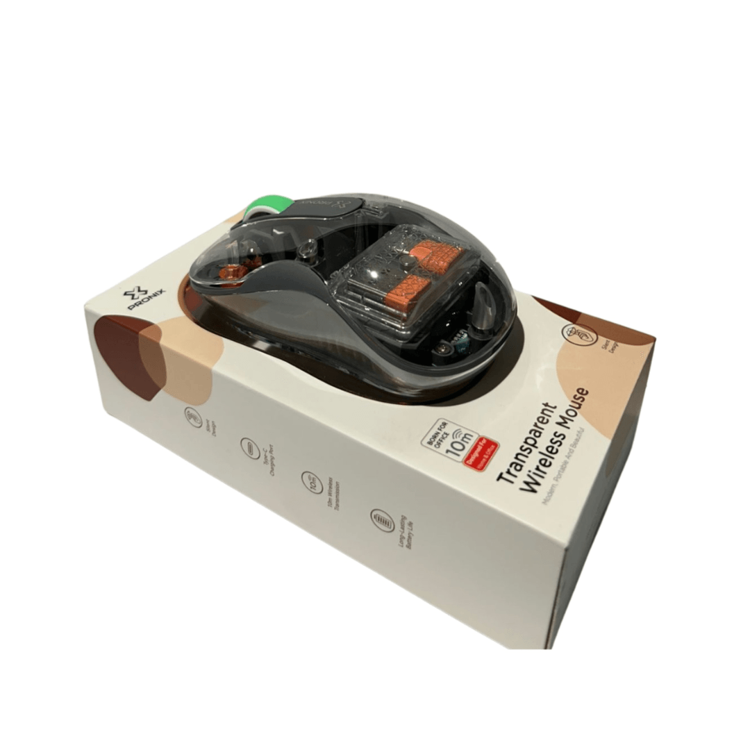 Mouse Transparente Pronix con Base Negra - Tienda Coomeva