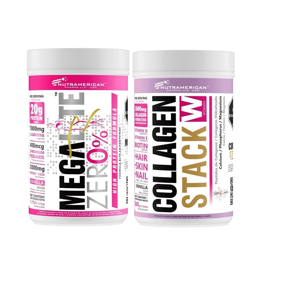Combo Proteina Megalite Zero % 1.17 Lb + Colágeno Collagen Stack 585 G. - Tienda Coomeva