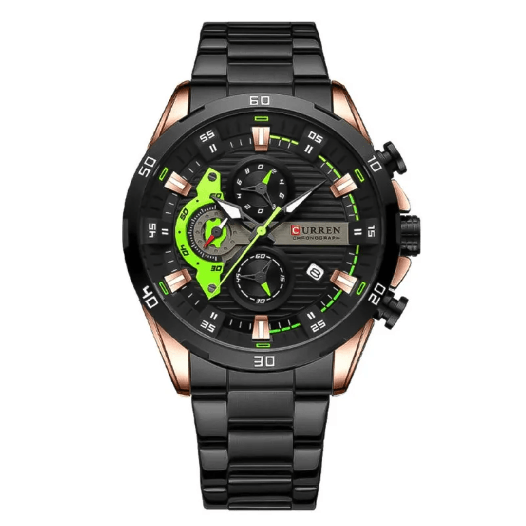 Reloj Curren 8402 Cronógrafo En Acero Negro Para Hombre - Tienda Coomeva
